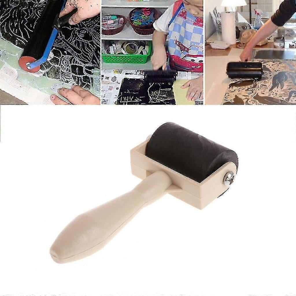 3.5cm Heavy Duty Hard Rubber Roller Printing Screen Plastic Frame Craft ...