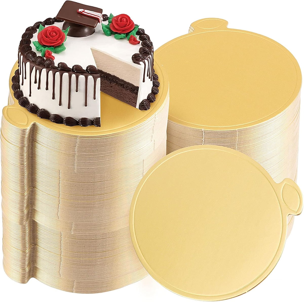 3.5in Mini Cake Boards,Tutuviw 50 Pack Gold Cake Board,Mini Cake Base ...