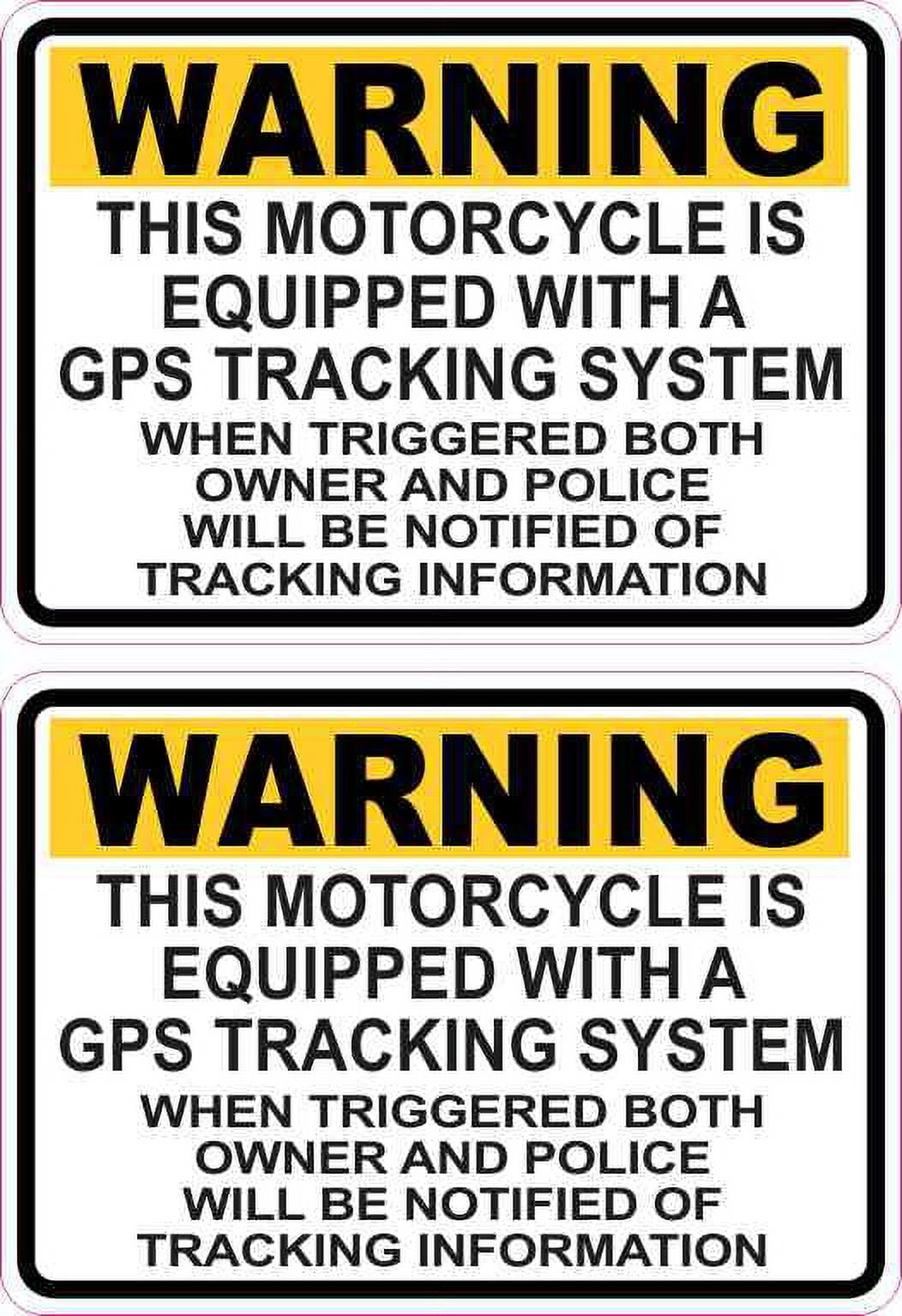 3.5in x 2.5in Motorcycle Equipped with GPS Tracking System Sticker ...