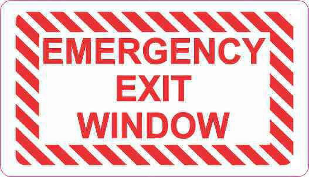 3.5in x 2in Emergency Exit Window Sticker Vinyl Business Sign Stickers ...