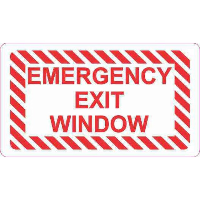 3.5in x 2in Emergency Exit Window Sticker Vinyl Business Sign Stickers ...