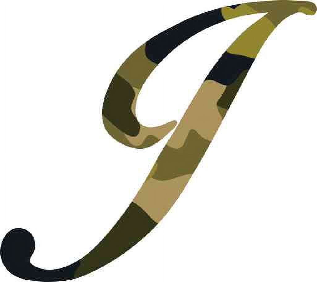 3.5in x 3in Camo Cursive J Monogram Sticker Fancy Vinyl Car Cup ...