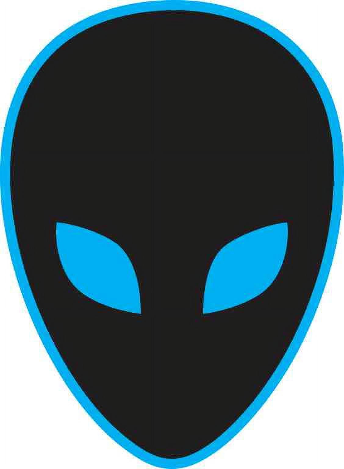 3.5in x 5in Black and Blue Alien Bumper Sticker Car Vinyl Truck Decal ...