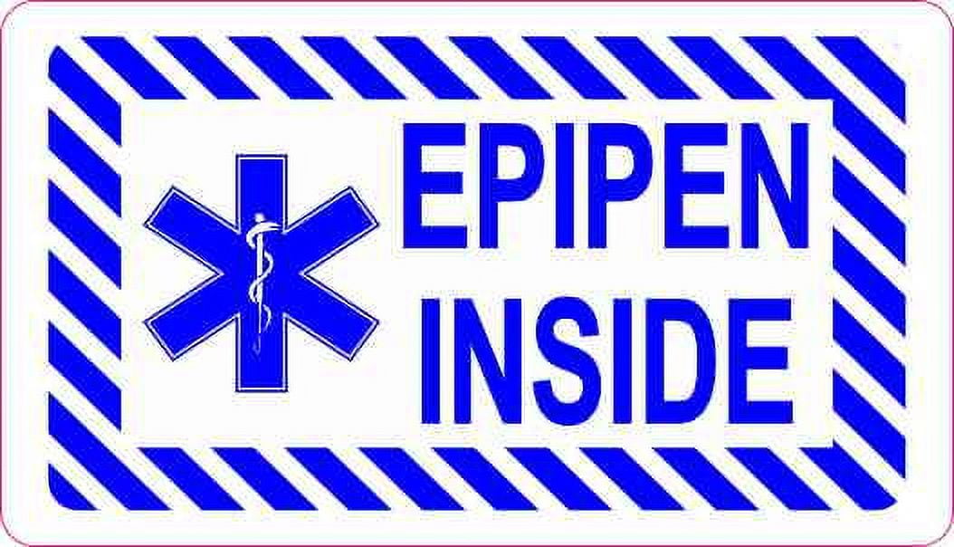3.5inx2in Epipen Inside Magnet Magnetic Medical Alert Emergency Sign ...
