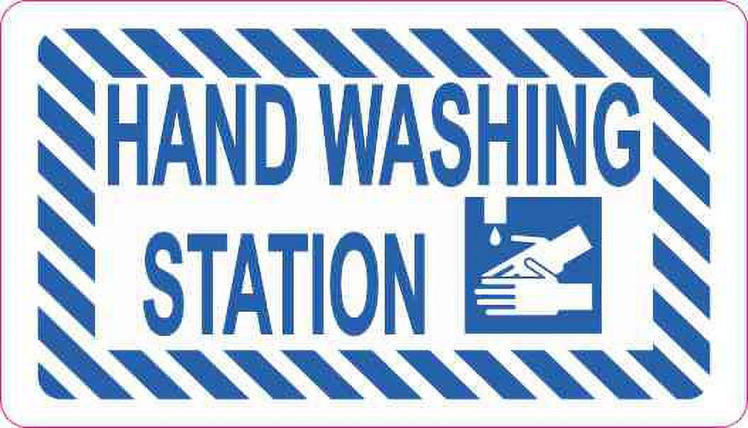 3.5inx2in Hand Washing Station Sticker Vinyl Sign Decal Business ...