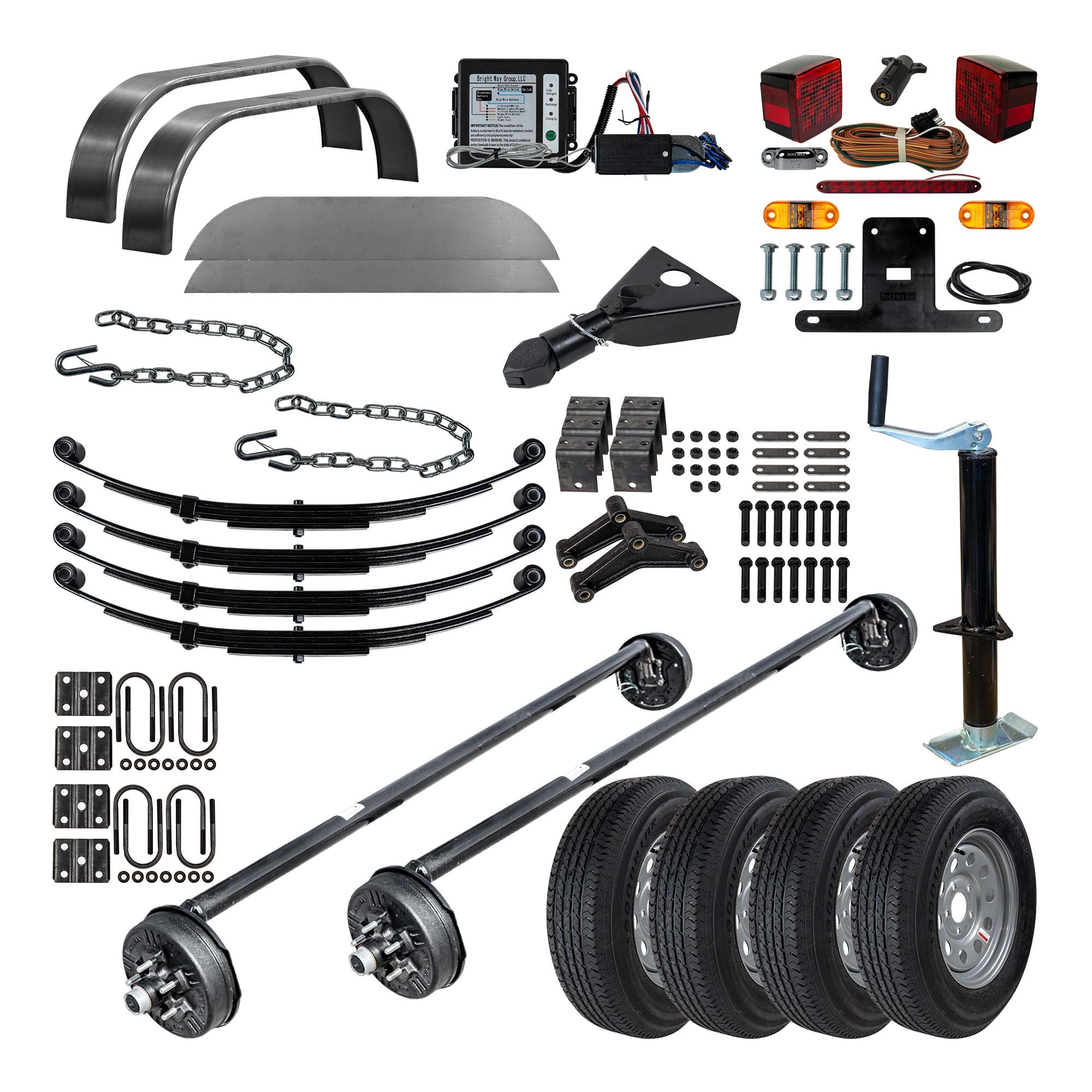 3.5k TK Tandem Axle Trailer Parts Kit - 7000 lb Capacity Heavy Duty ...