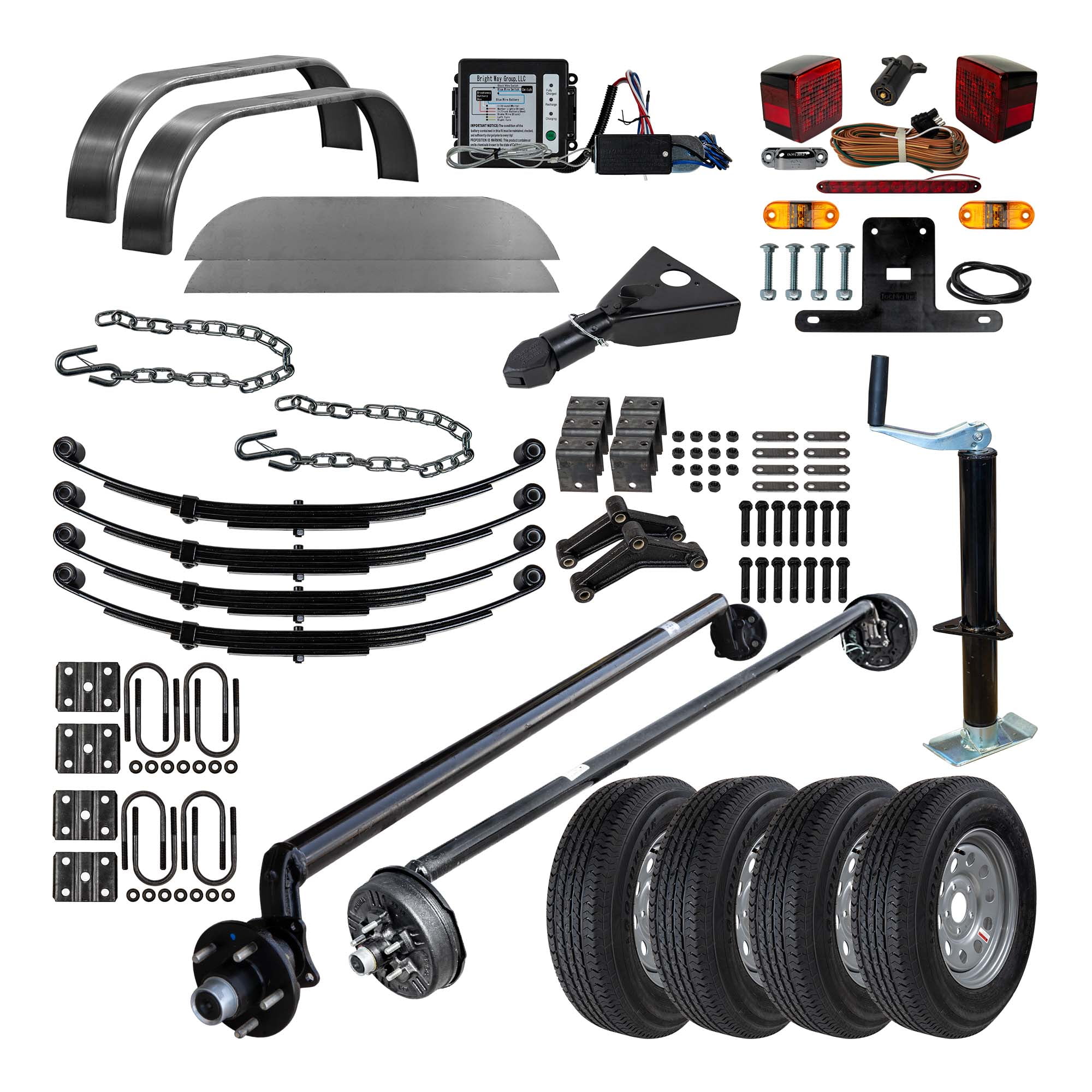 3.5k TK Tandem Axle Trailer Parts Kit - 7000 lb Capacity Light Duty 5x4 ...