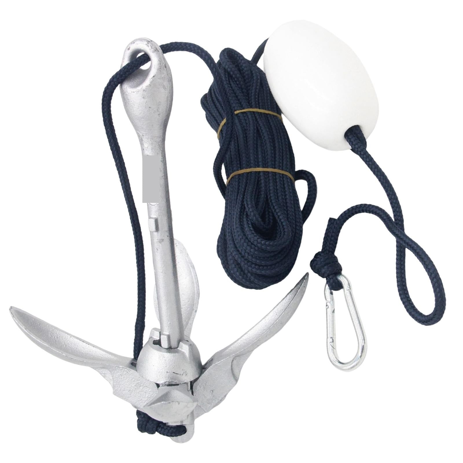 3.5lb Boat Anchor Folding Grapnel Anchor 40ft Marine Grade Rope ,Solid ...