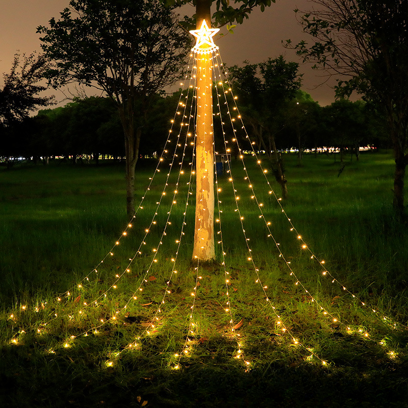 3.5m LED Christmas Tree Ornament Christmas Star Waterfall Lights ...