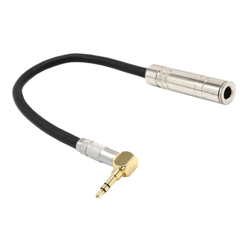 3.5mm 1/4 90 Degree Male to 6.35mm 1/8 Female TRS Stereo Audio ...