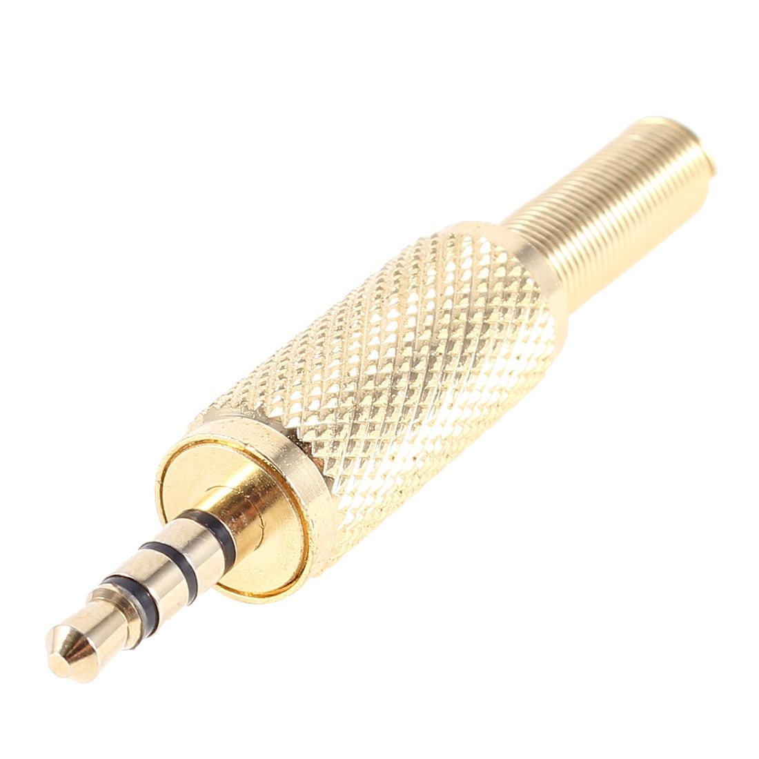3.5mm 1/8" 4 Pole Stereo MIC Audio Jack Plug Adapter Gold Tone ...