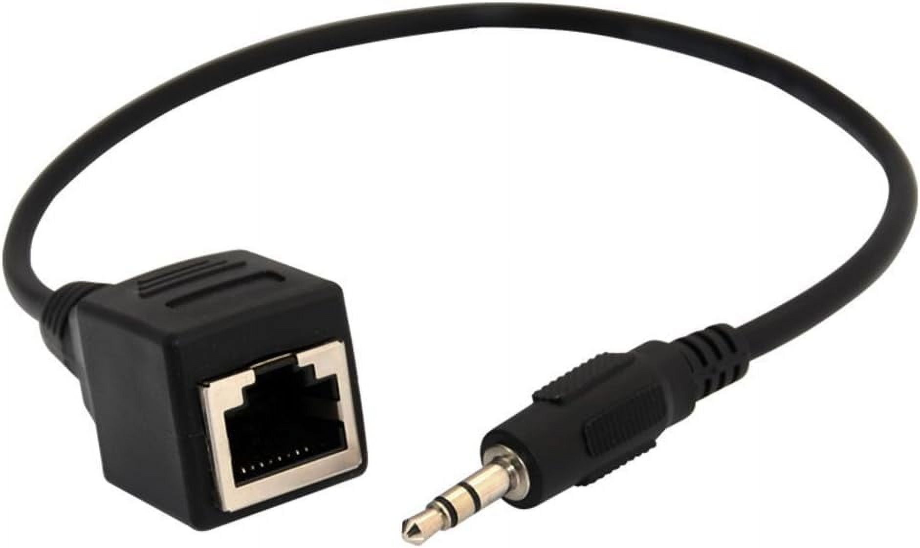 3.5mm 1/8" Male Jack Audio Socket to RJ45 Ethernet LAN Network Cable for VOD KTV Touch Devices ...