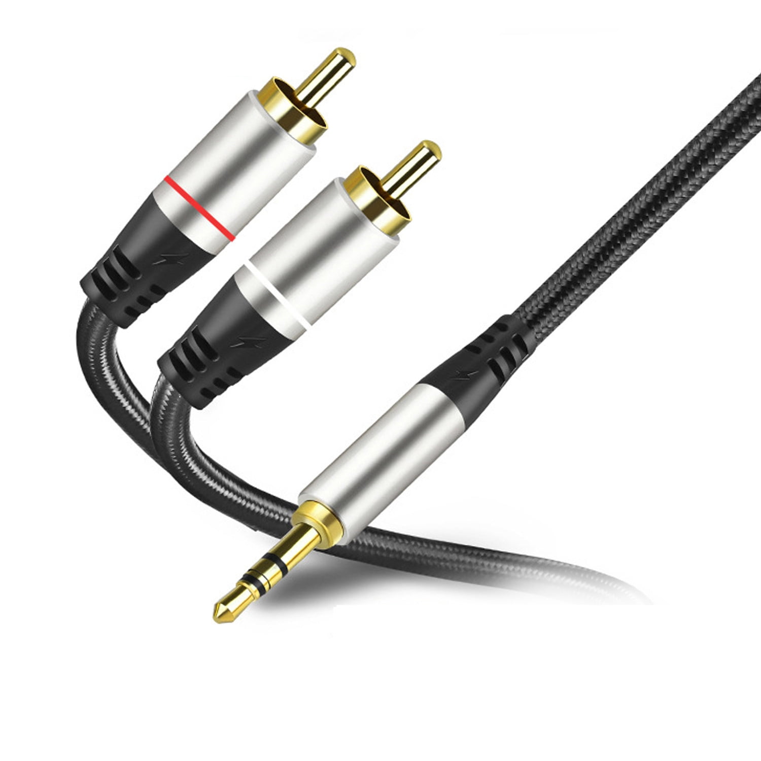 3.5mm to 2 RCA Audio Cable, Dual Lotus Stereo Y Splitter, Gold Plated ...