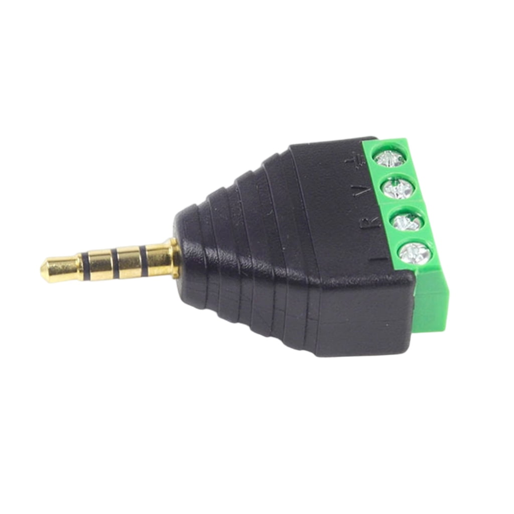 3.5mm 4 Pin Male/Female Connector Terminal Earphone Adapter Stereo Plug ...