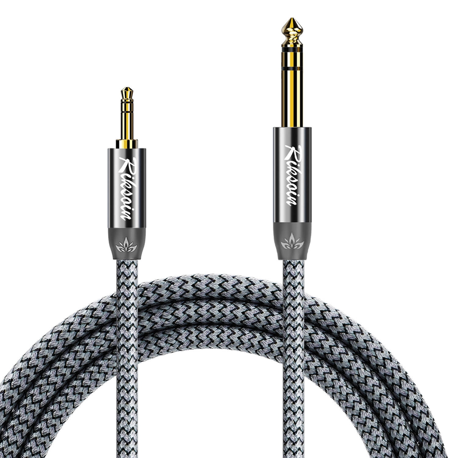 3.5mm to 6.35mm Stereo Audio Cable, 6.35mm 1/4" Male to 3.5mm 1/8" Male TRS Bidirectional Stereo ...
