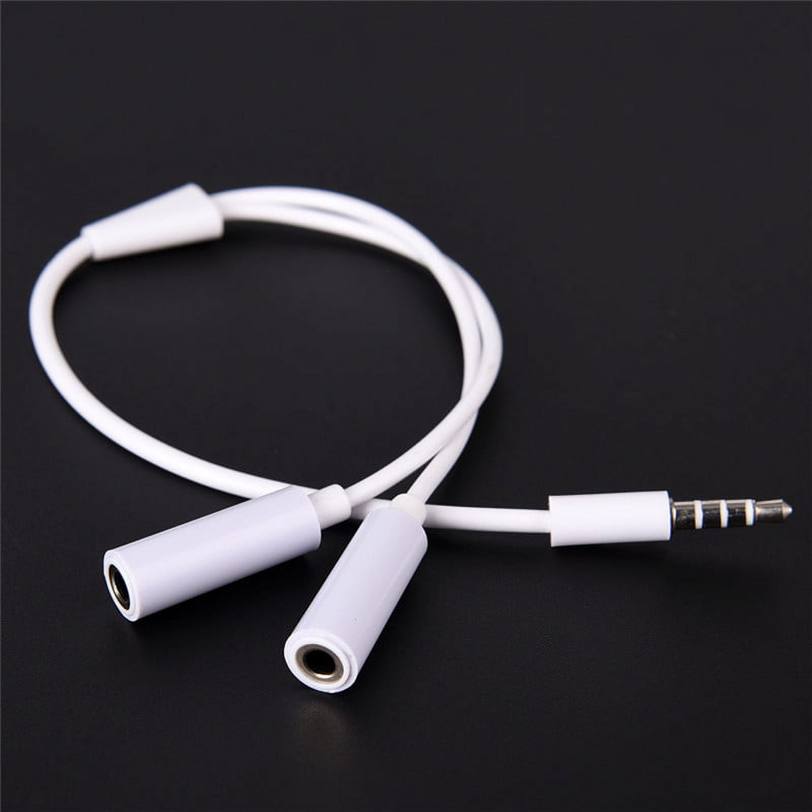 3.5mm AUX Audio Mic Splitter Cable Earphone Headphone Adapter Male To ...