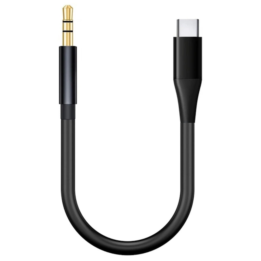 3.5mm Audio Cable with USB-C Connector (3-inch) - Black - Walmart.com