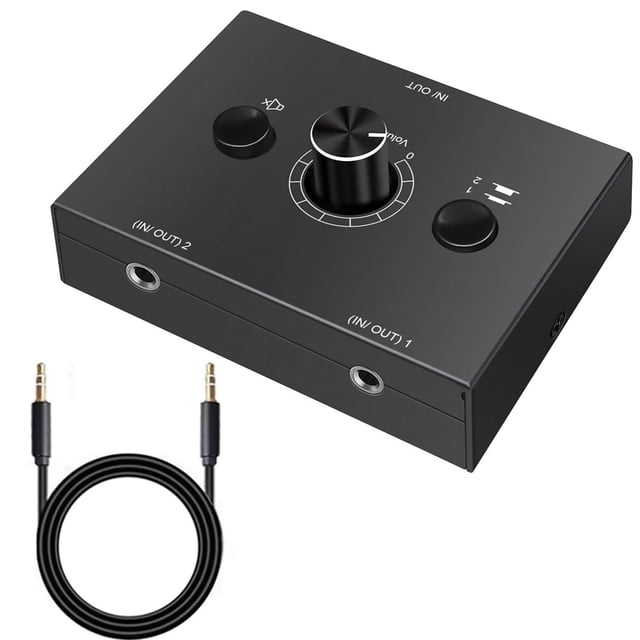 3.5mm Bi-Directional Audio Switcher 2-Way Selector, Stereo Splitter ...