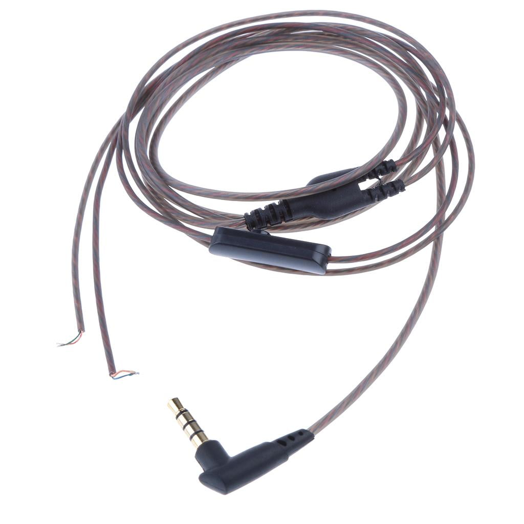 3.5mm DIY Earphone Audio Cable with Mic Repair Headphone Wire Semi ...