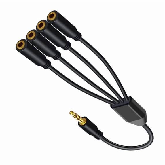 3.5mm Earphone Splitter Cable 1 to 6/5/4/3 Port Aux Cable Headphones ...