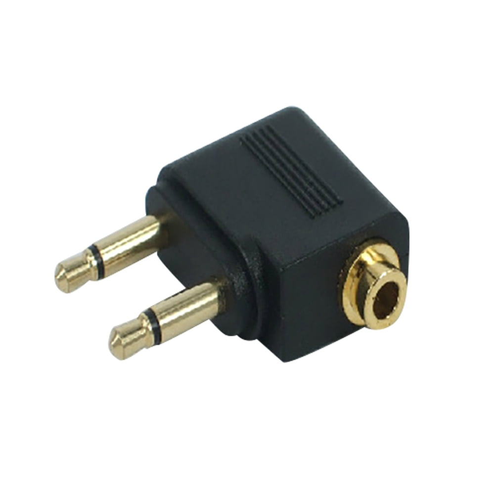 3.5mm Female to 2 Male Stereo Airplane Headset Ear Audio Adapter ...