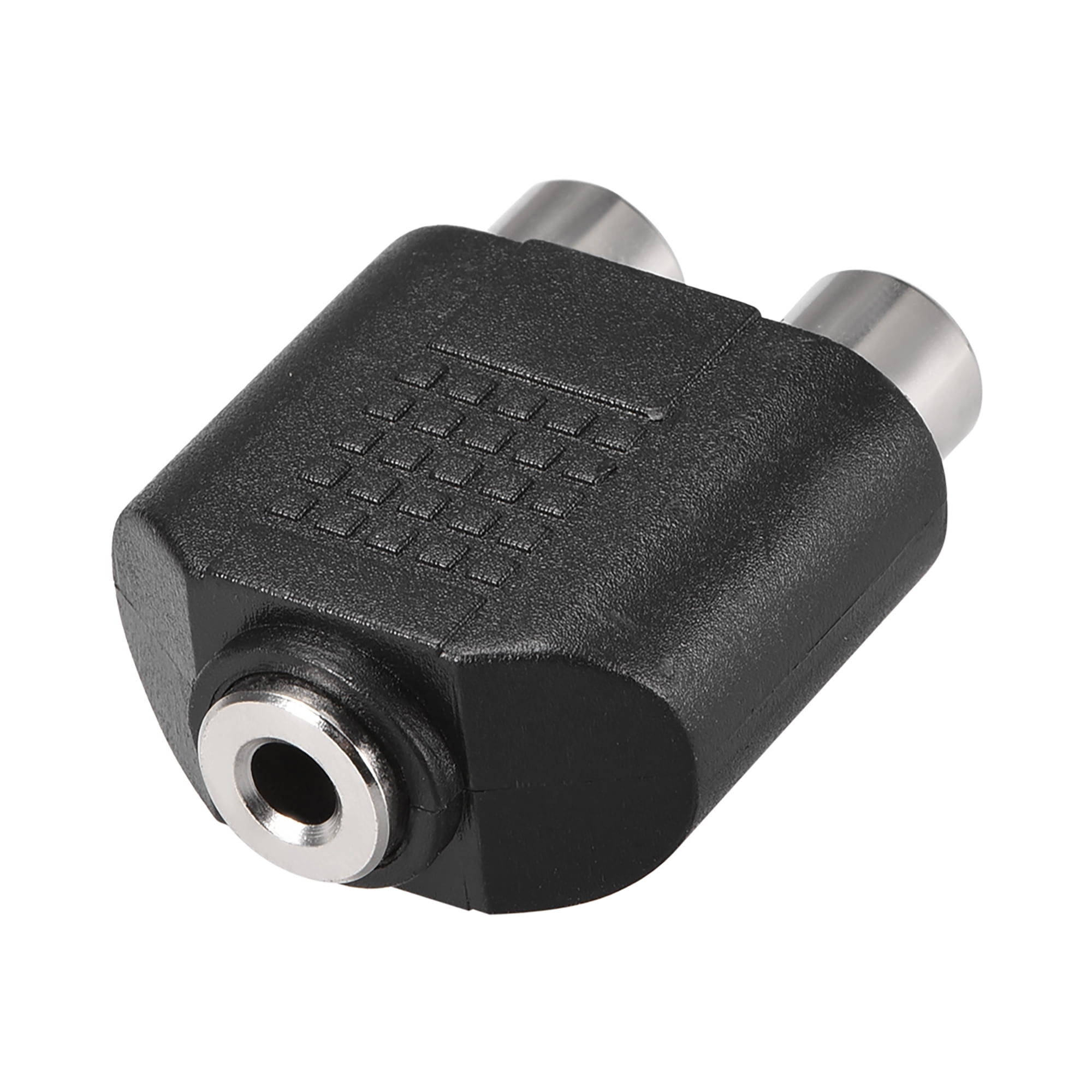 3.5mm Female to 2 RCA Female Connector Splitter Adapter Coupler Black ...