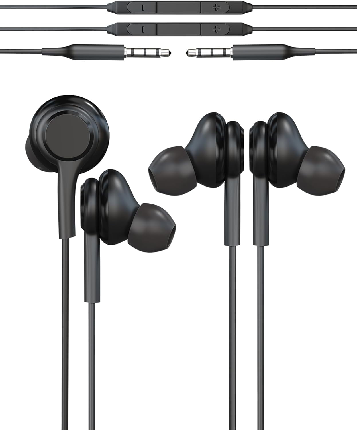 3.5mm Jack Wired Earbuds Earphones with Microphone(2 Pack) Gaming Noise ...