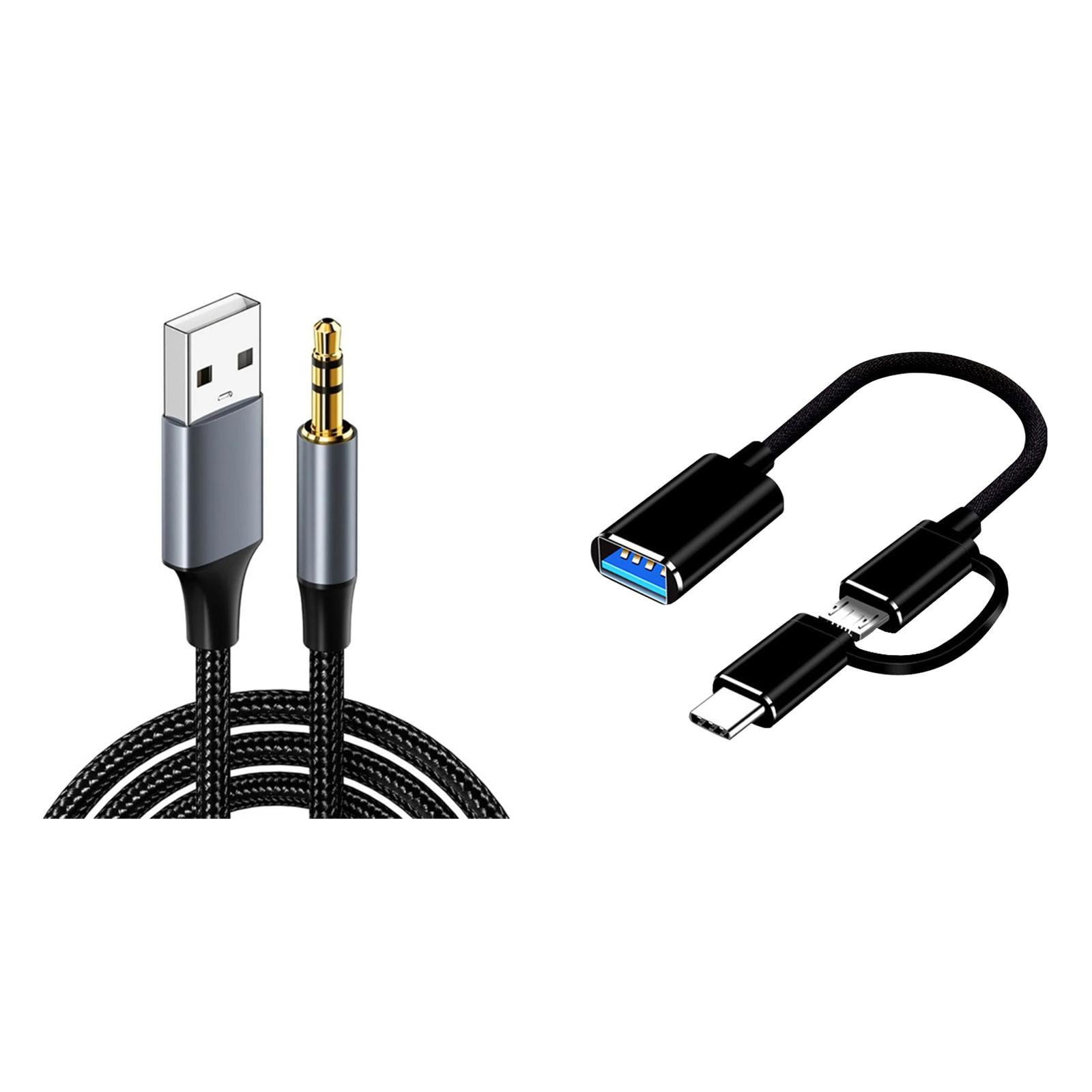 3.5mm Male AUX Audio Jack to USB 3.5 Charge Cable Adapter Cord,Audio ...