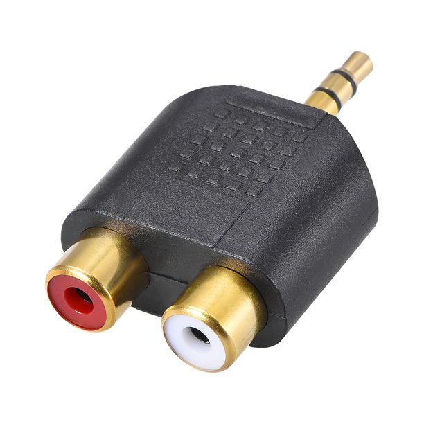 3.5mm Male to 2 RCA Female Connector Splitter Adapter Coupler Black for ...
