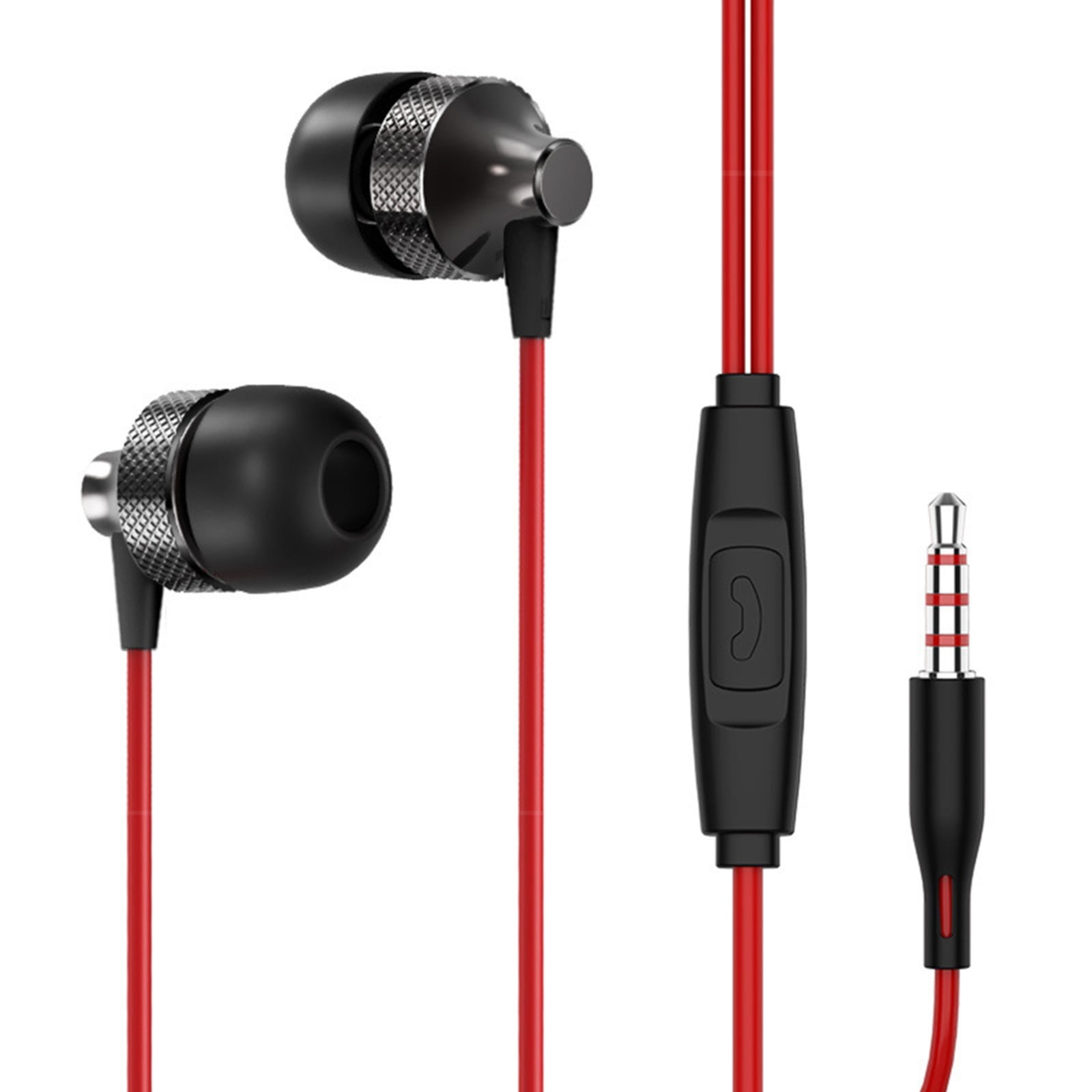 3.5mm Metal In Ear Headphones Subwoofer With Mic Line Control For ...