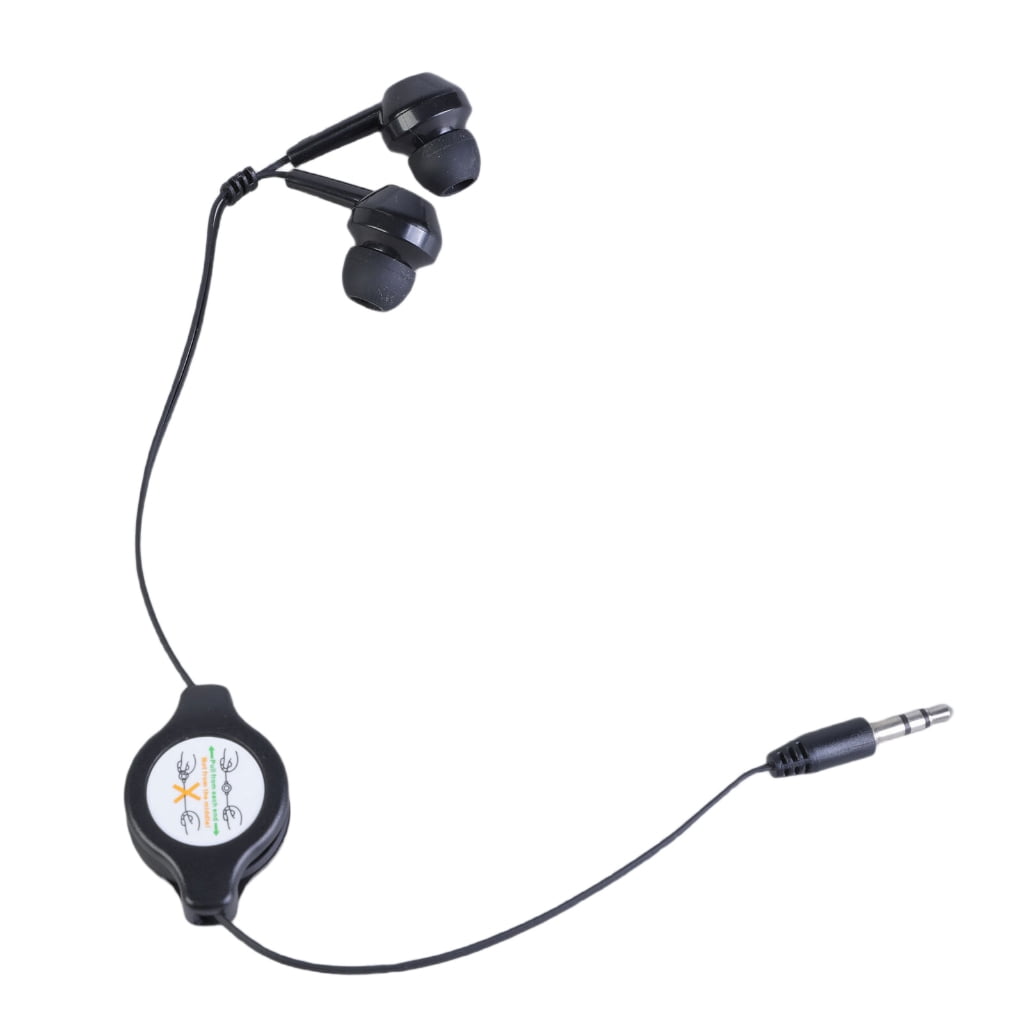 3.5mm Portable Retractable Cable In-Ear Earphone Extendable Wire ...