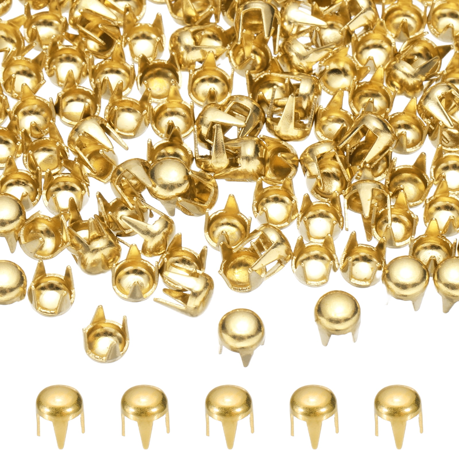 3.5mm Round Dome Rivet, 180 Pcs Metal 4 Claw Spike Spot Stud Punk Rock ...