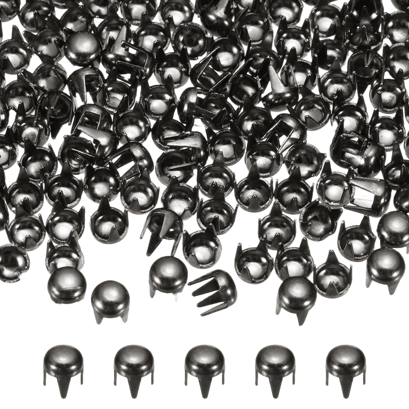 3.5mm Round Dome Rivet, 90 Pcs Metal 4 Claw Spike Spot Stud Punk Rock ...