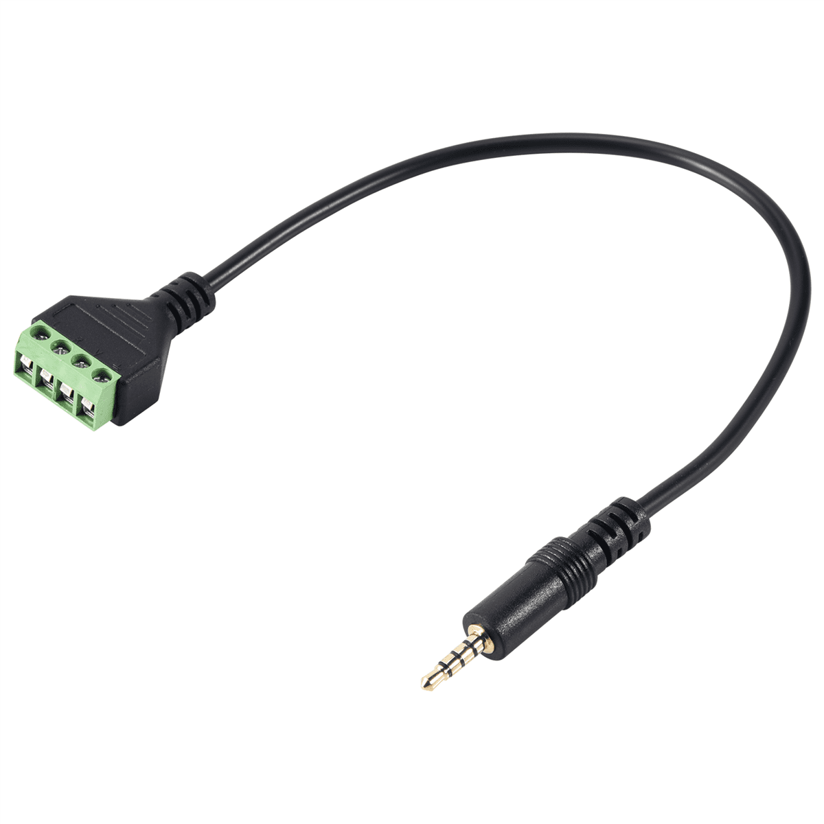 3.5mm Screw Terminal Adapter Speaker Cable 4-Core Stereo TRRS Male Hole ...