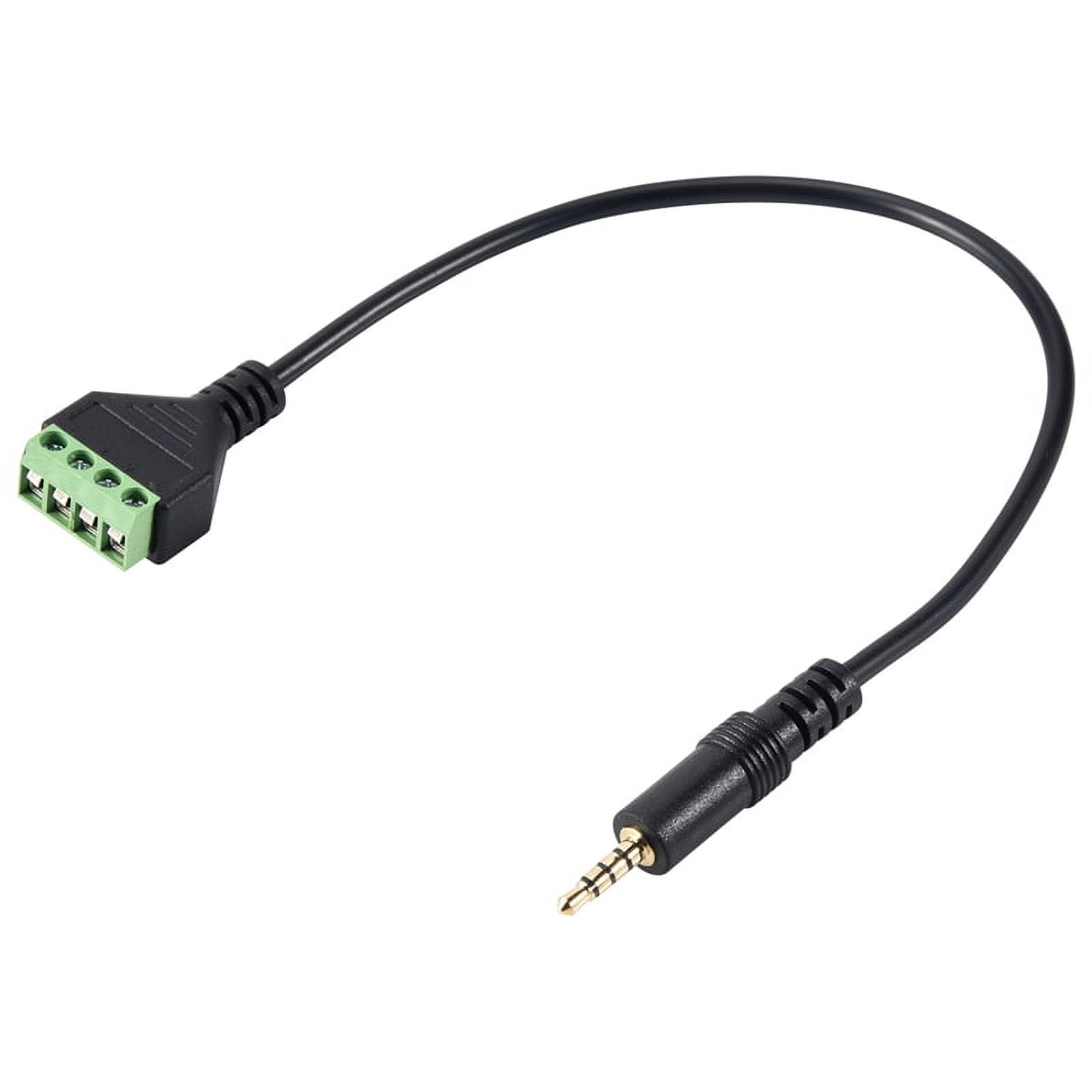3.5mm Screw Terminal Adapter Speaker Cable 4-Core Stereo TRRS Male Hole ...