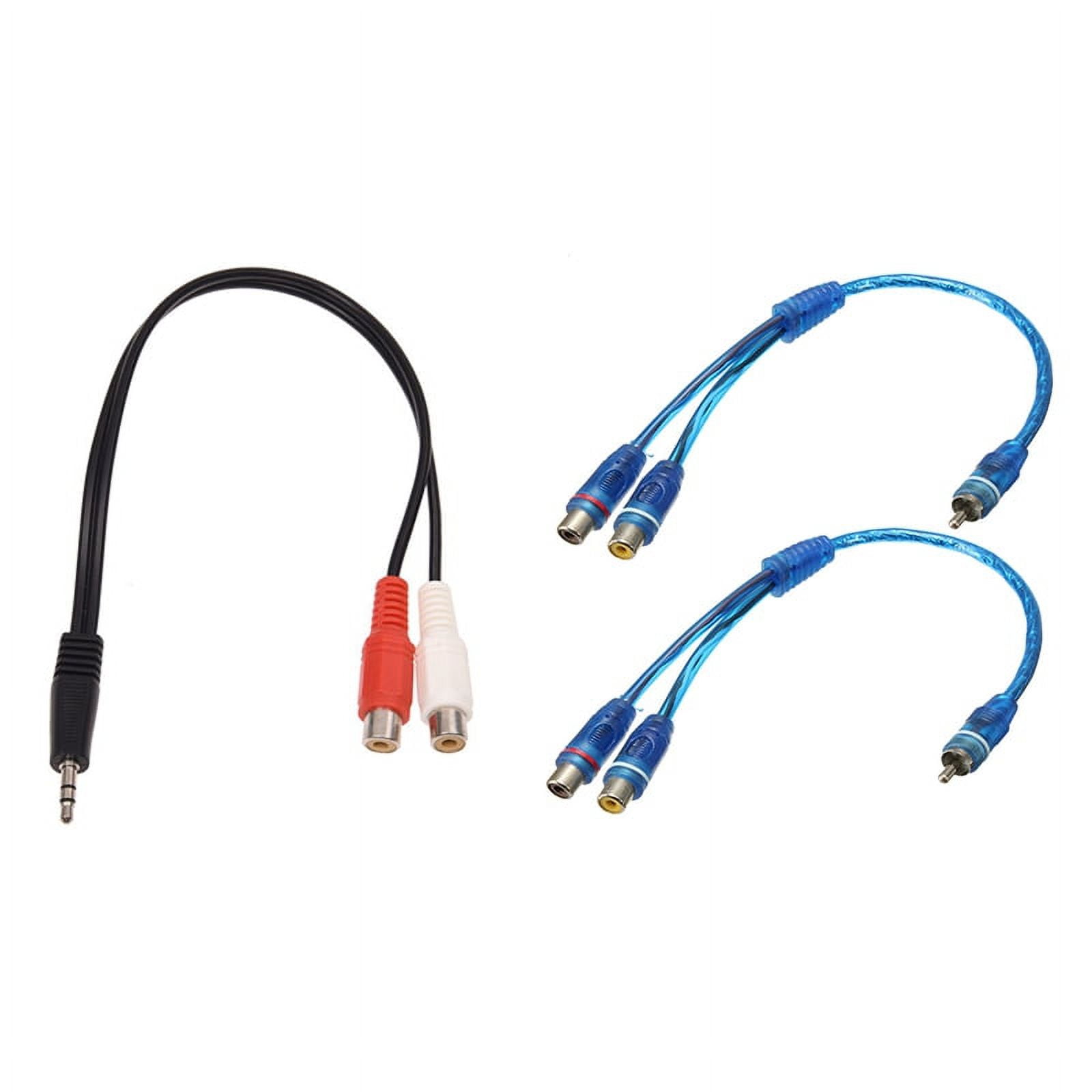 3.5mm Stereo Adapter Headphone to 2 RCA Audio Cable with 2 Pcs RCA ...