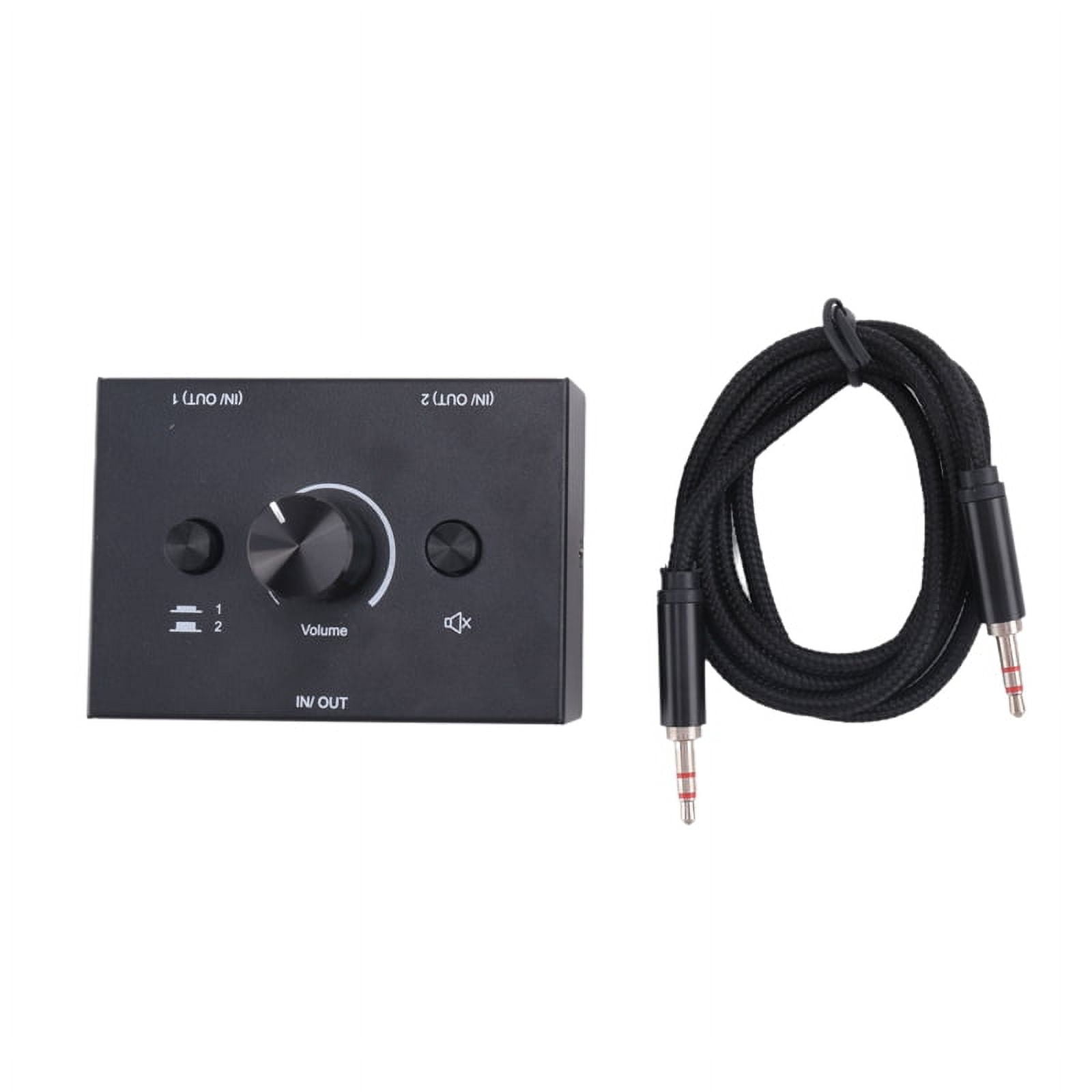 3.5mm Stereo Audio Switch 2 in 1 Out Switcher Passive Speaker Headphone ...