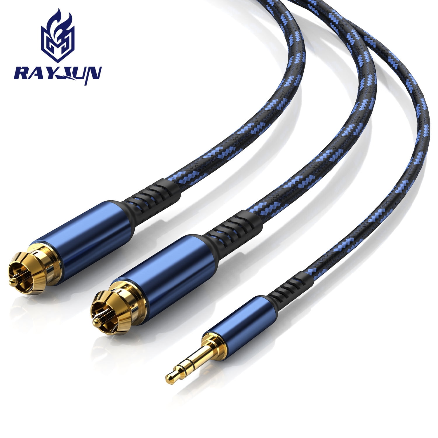 3.5mm Stereo to Dual RCA Audio Cable, Gold-Plated Aux Y Splitter Cord ...