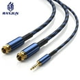 3.5mm Stereo to Dual RCA Audio Cable, Gold-Plated Aux Y Splitter Cord ...