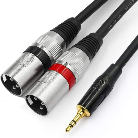 3.5mm Stereo to XLR Male/Female Microphone Cable, Oxygen-Free Copper ...