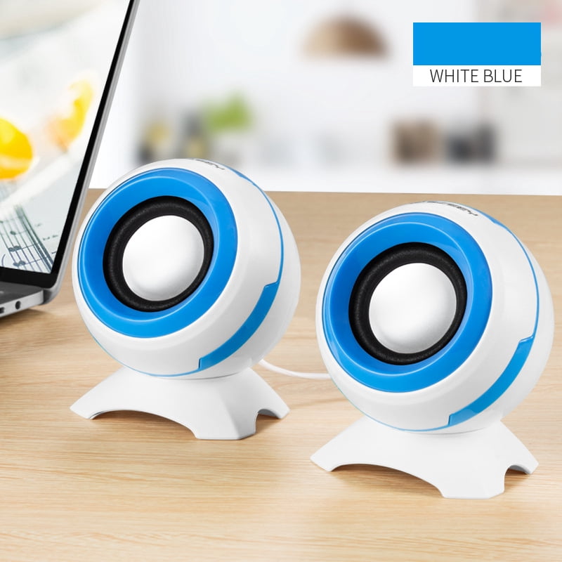 3.5mm & USB Adapter Wired Mini Computer Speaker Q8 Bass Stereo Desktop ...