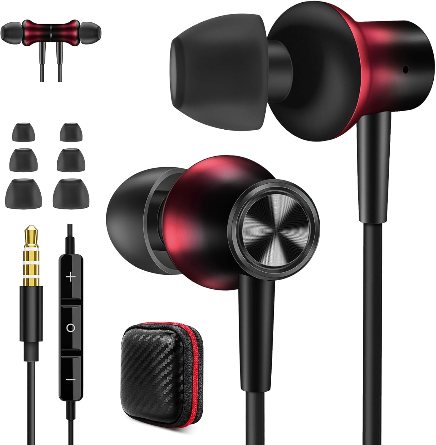 3.5mm Wired Earbuds Headphones School in Ear Built-in Mic Track Control ...