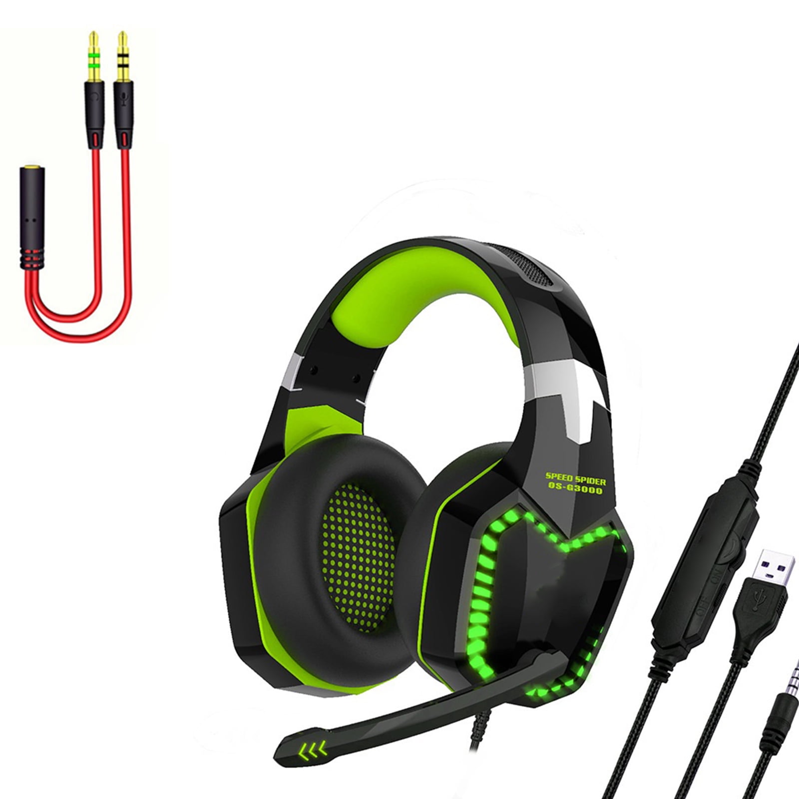 3.5mm Wired Gaming Headphone Good Sound Quality Over-Ear Headset with ...