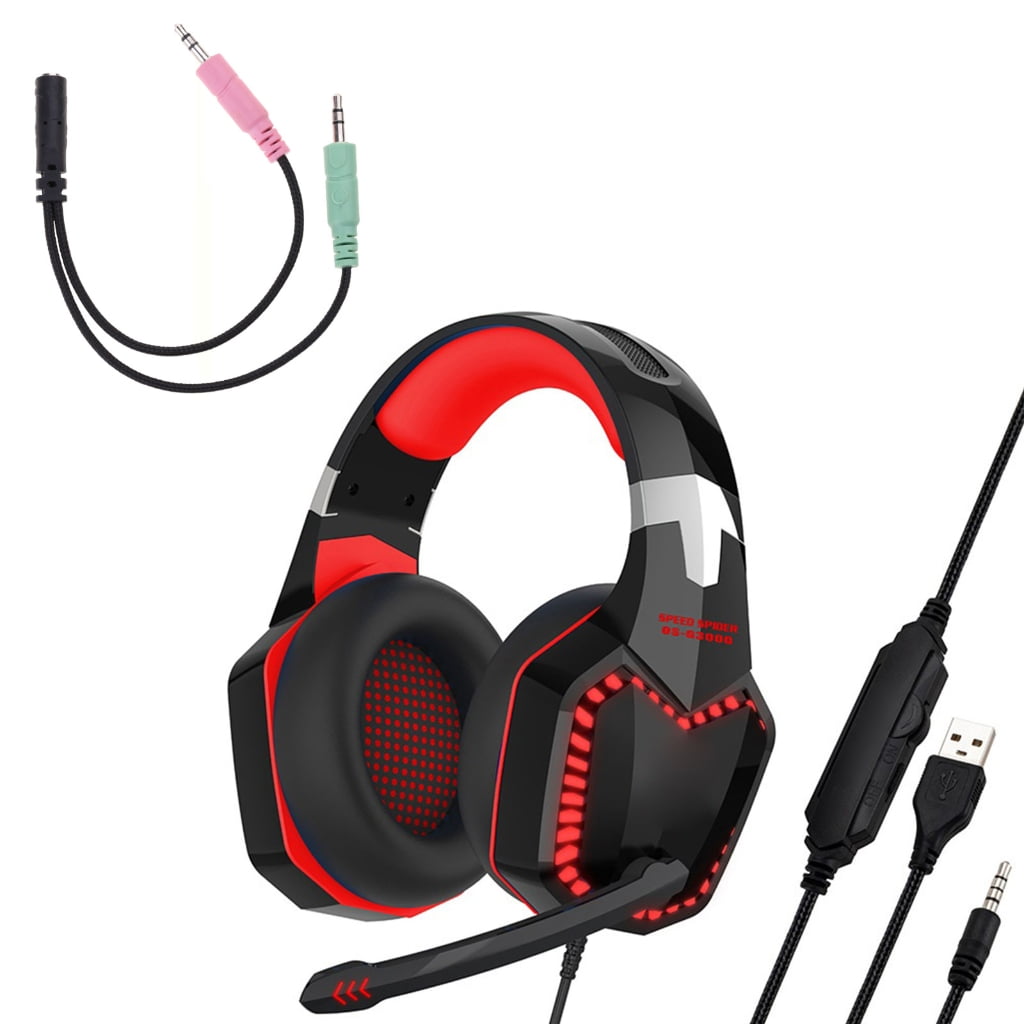 3.5mm Wired Gaming Headphone Good Sound Quality Over-Ear Headset with ...
