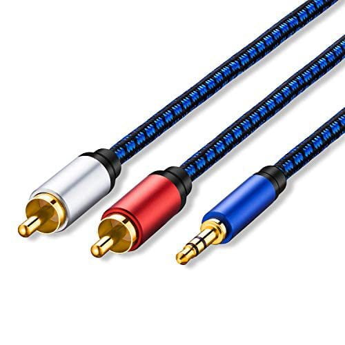3.5mm to 2RCA Stereo Y Splitter Cable, 24K Gold Plated Audio Cord for ...