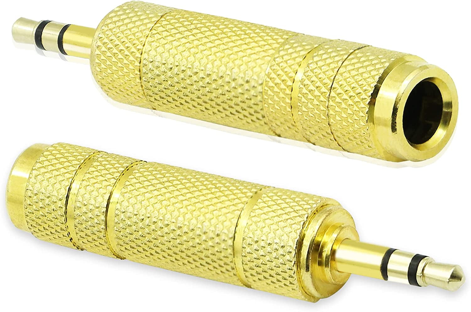 3.5mm to 6.35mm Stereo Headphone Adapter Gold Plated 1/8" Male Plug TRS to 1/4" Female Stereo ...