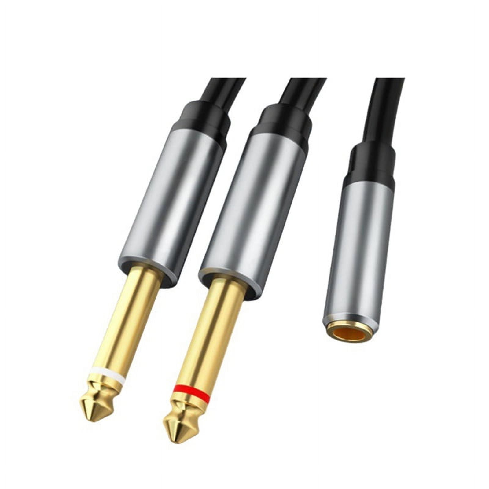 3.5mm to Dual 6.5mm Cable Adapter Male Mono 6.5 Jack to Stereo 3.5 ...