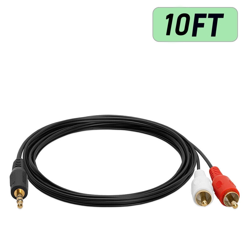 3.5mm to RCA Cable 2RCA to AUX Cord 2-RCA to 3.5mm Adapter Stereo Audio ...