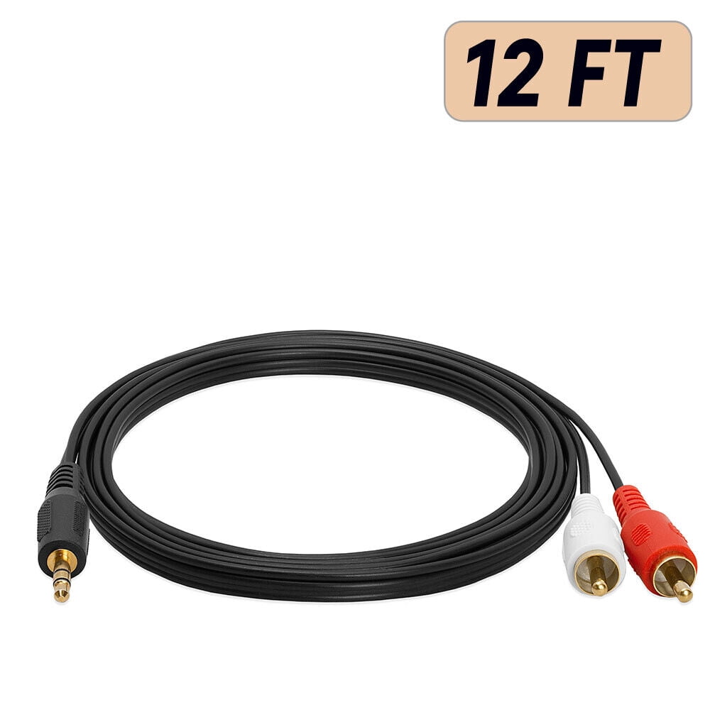 3.5mm to RCA Cable 2RCA to AUX Cord 2-RCA to 3.5mm Adapter Stereo Audio ...