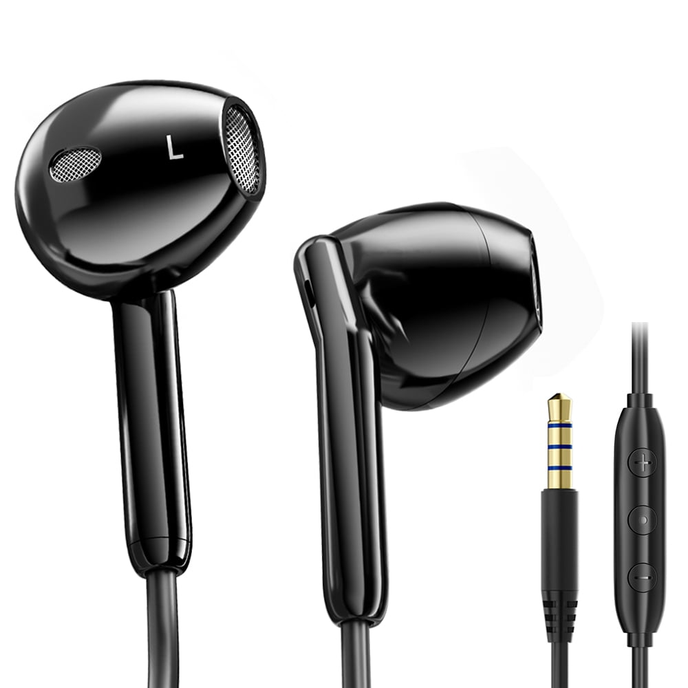 3.5mm wired earbuds with mic,Universal plug wired headphones heavy bass ...